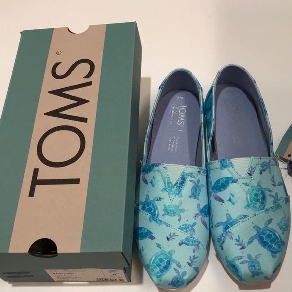 Toms | Shoes | Nwt Toms Alpargata Sea Turtles Shoes 6 Slip On Light Aqua | Poshmark